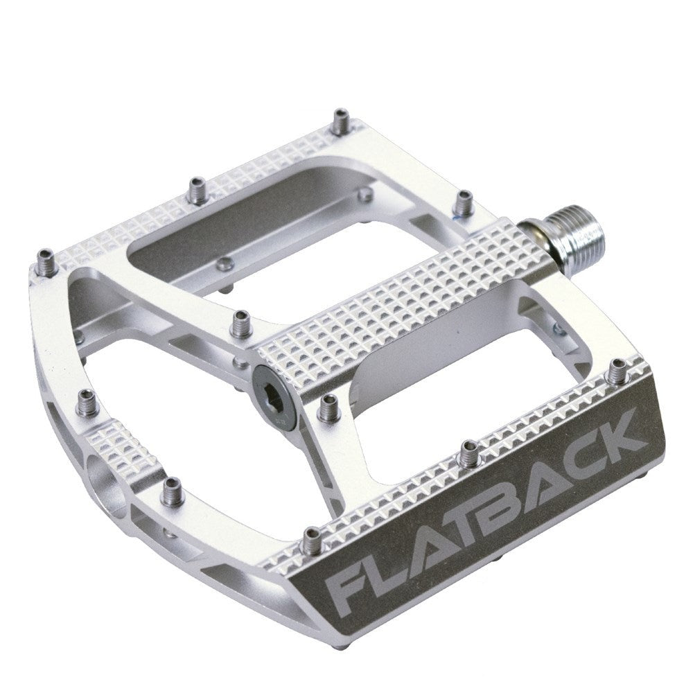 Azur Flatback Flat Pedals - Standard - Silver | MTB Direct