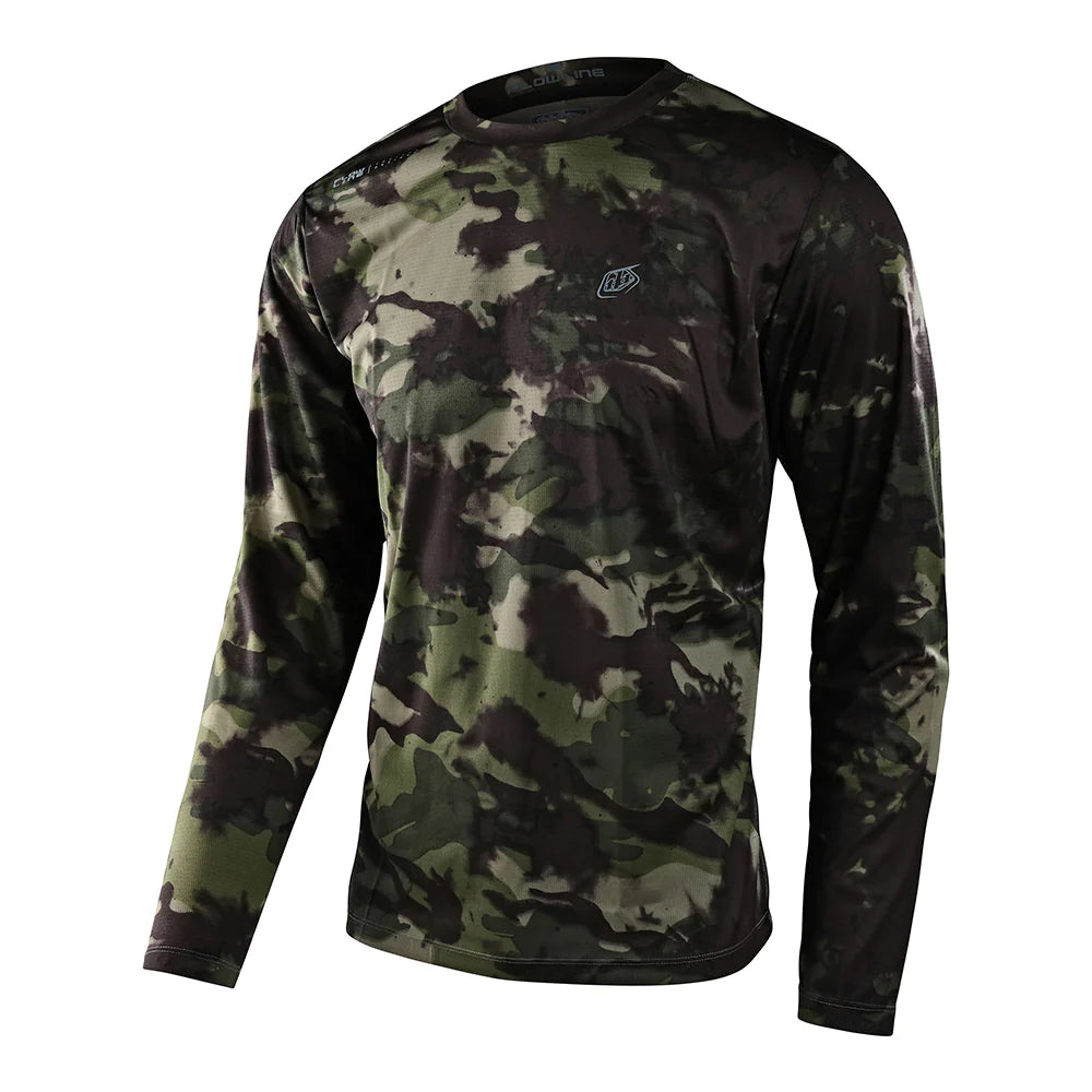 TLD Flowline Long Sleeve Jersey - L - Covert Army Green | MTB Direct