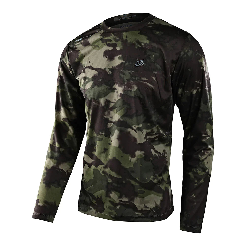 TLD Flowline Long Sleeve Jersey - M - Covert Army Green | MTB Direct