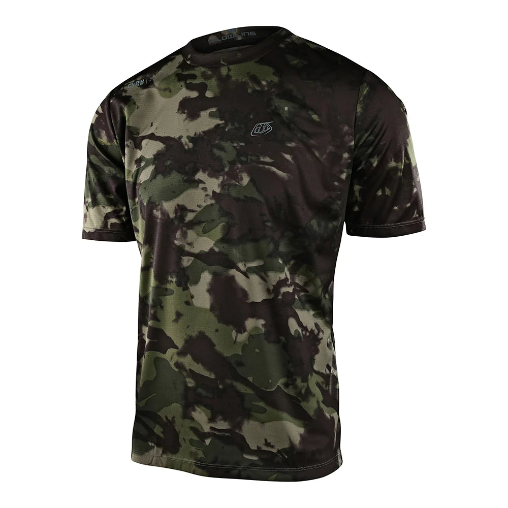 TLD Flowline Short Sleeve Jersey - L - Covert Army Green | MTB Direct