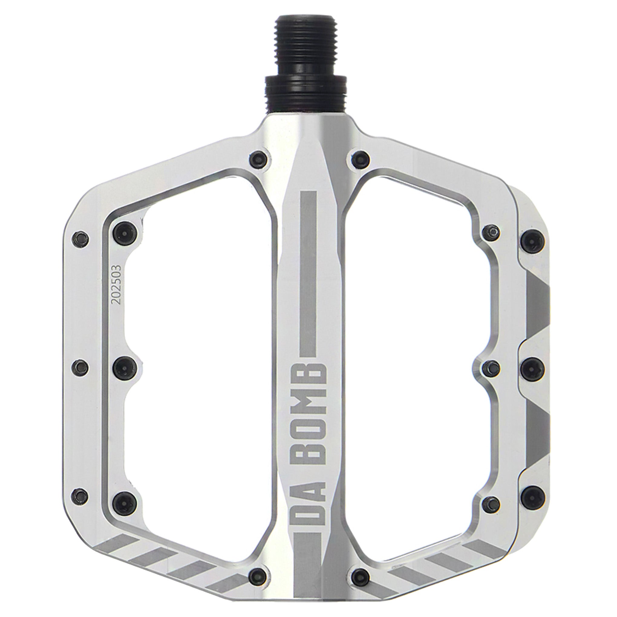 DaBomb V-Block Pedals - L - Silver | MTB Direct