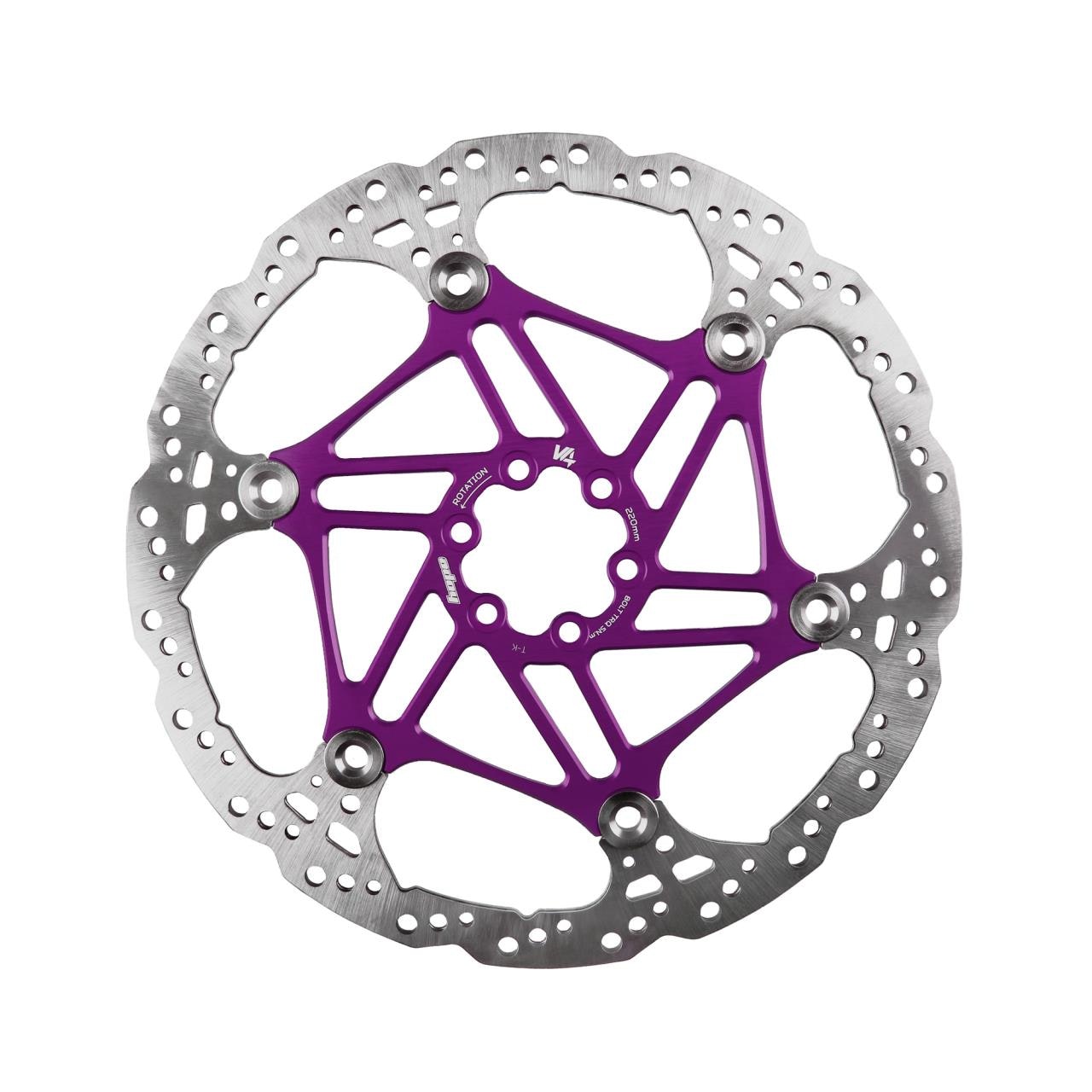 Hope V4 Vented Disc Brake Rotor - 220mm - 6 Bolt - Dual Layer 3.3mm ...