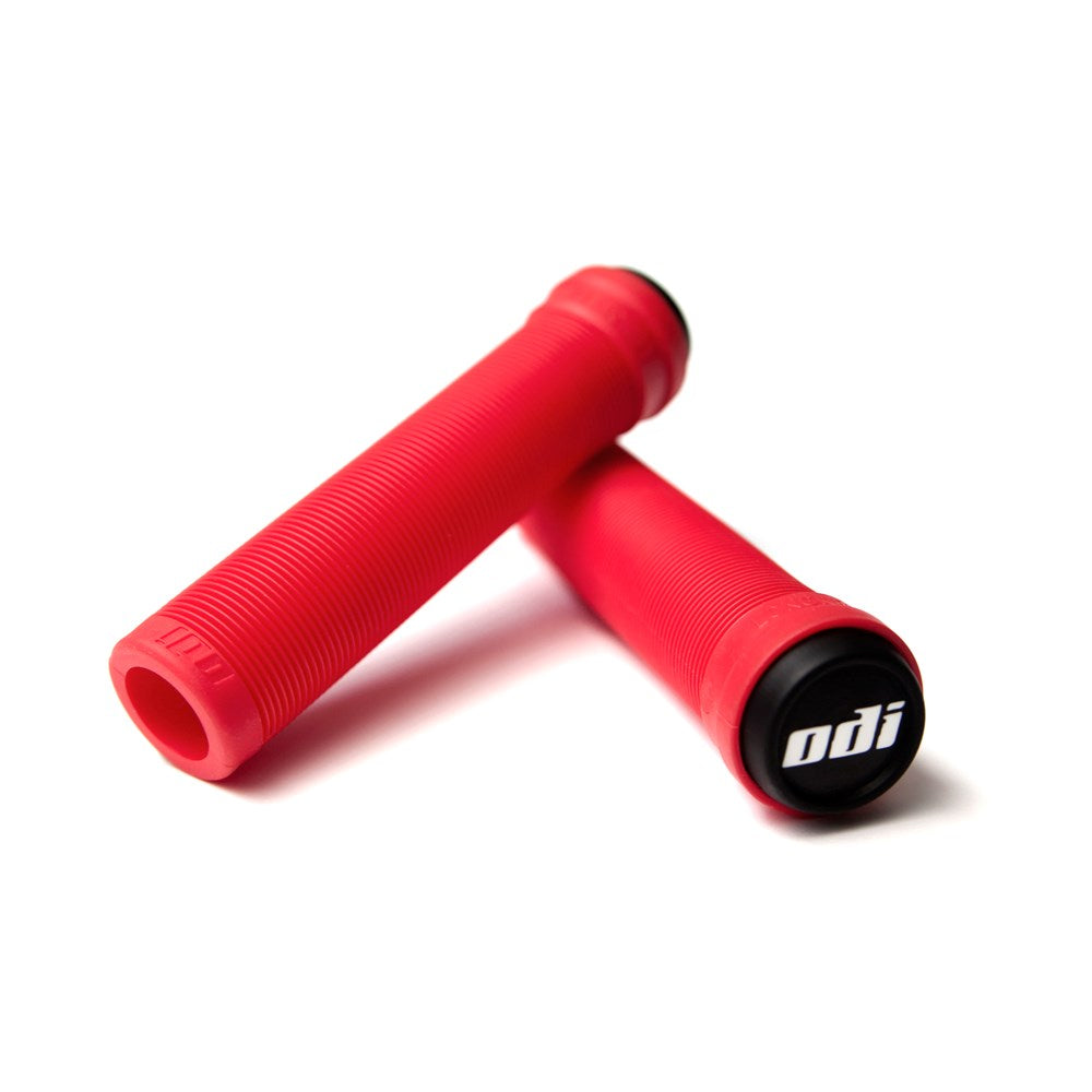 ODI BMX Longneck SL Flangeless Grips - Red - Slide On Grips | MTB Direct