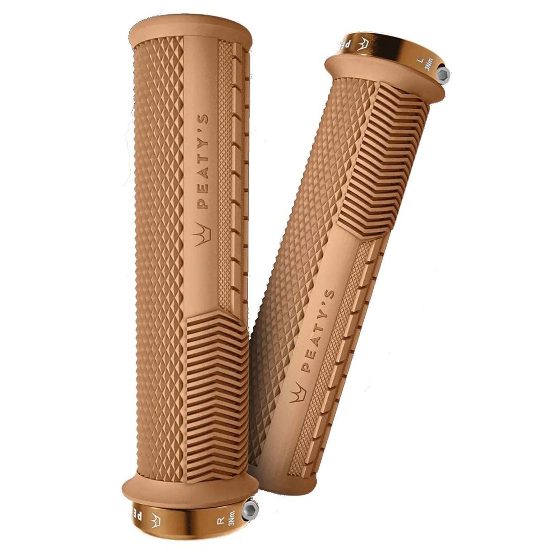 Peaty's Monarch Thick Knurl Grip - Gum - Single Lock On Grips | MTB Direct