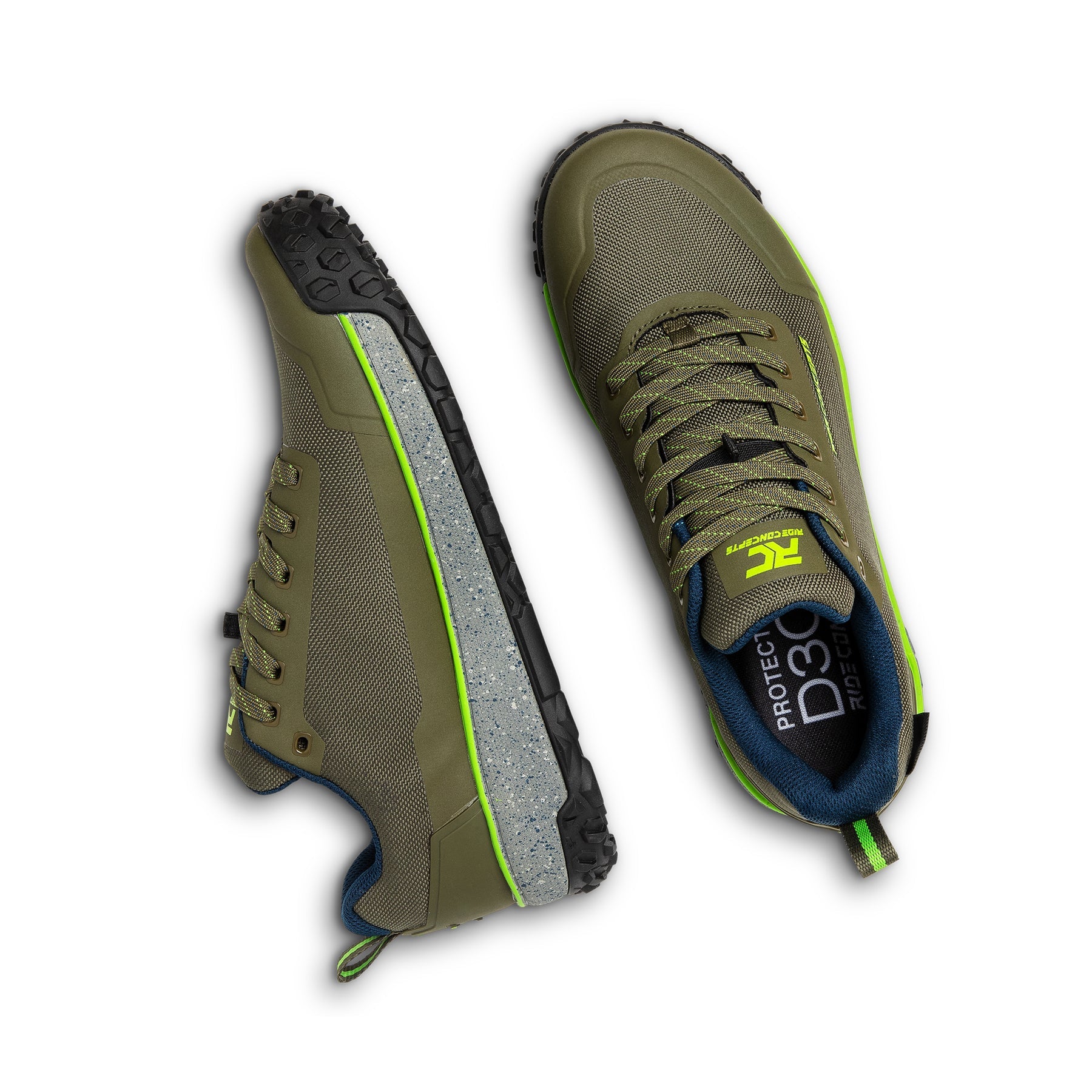 Ride Concepts Tallac Men's Flat Shoes - US 9.0 - Olive - Lime | MTB Direct