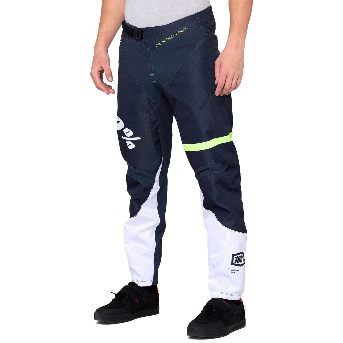 100 Percent R-Core DH Pants - XL-36 - Dark Blue - Yellow | MTB Direct