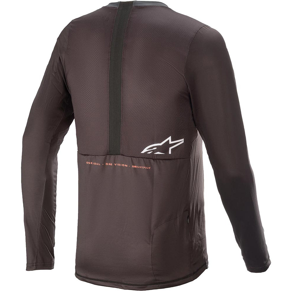 AlpineStars Alps 6.0 V2 Long Sleeve Jersey - M - Black - Coral | MTB Direct
