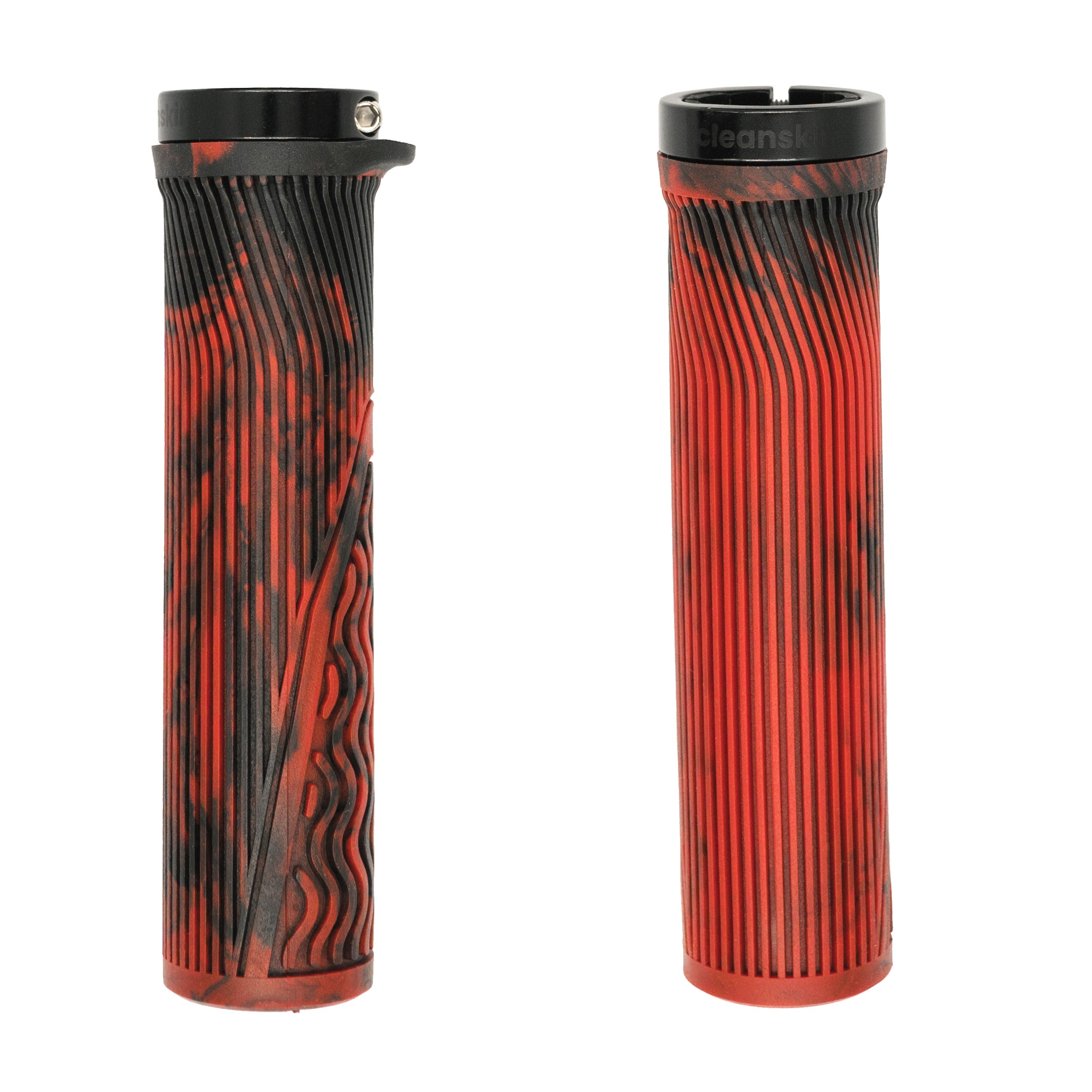 Cleanskin Ridgeline Single Clamp Lock On Grip - Black - Red | MTB Direct