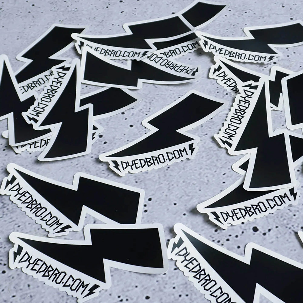 DyedBro Stickers - Lightning Bolt Black | MTB Direct