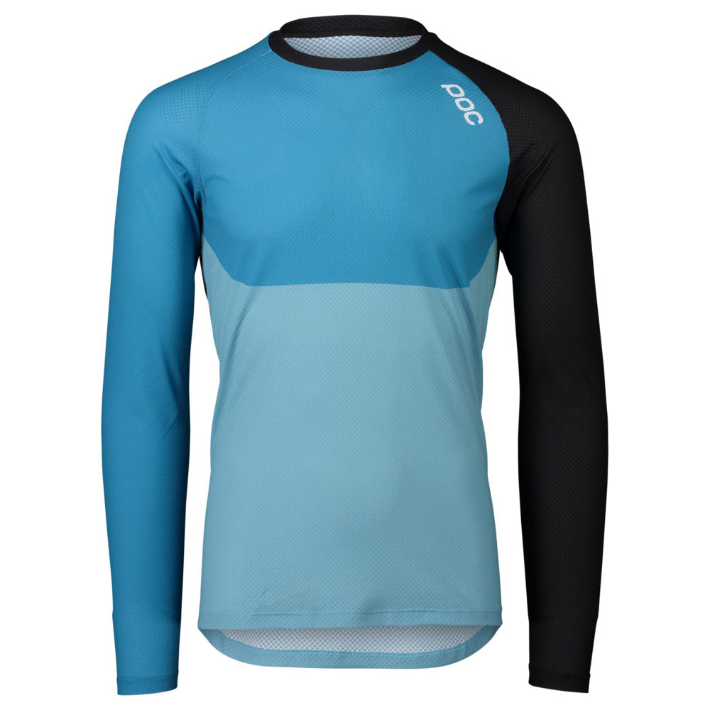 POC MTB Pure Long Sleeve Jersey - XL - Uranium Black - Basalt Blue - L ...