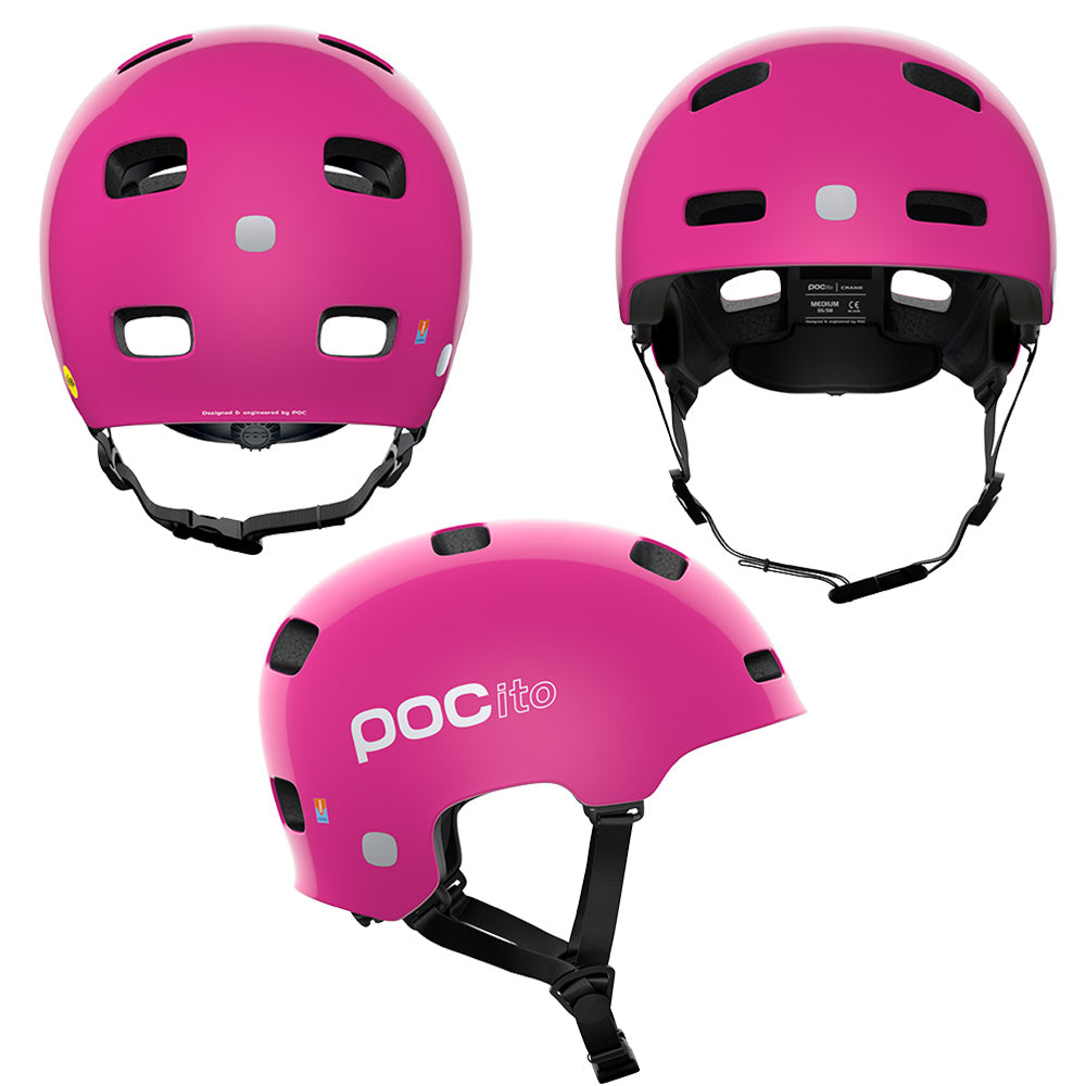 POC POCito Crane MIPS Helmet - M-L - Fluorescent Pink | MTB Direct