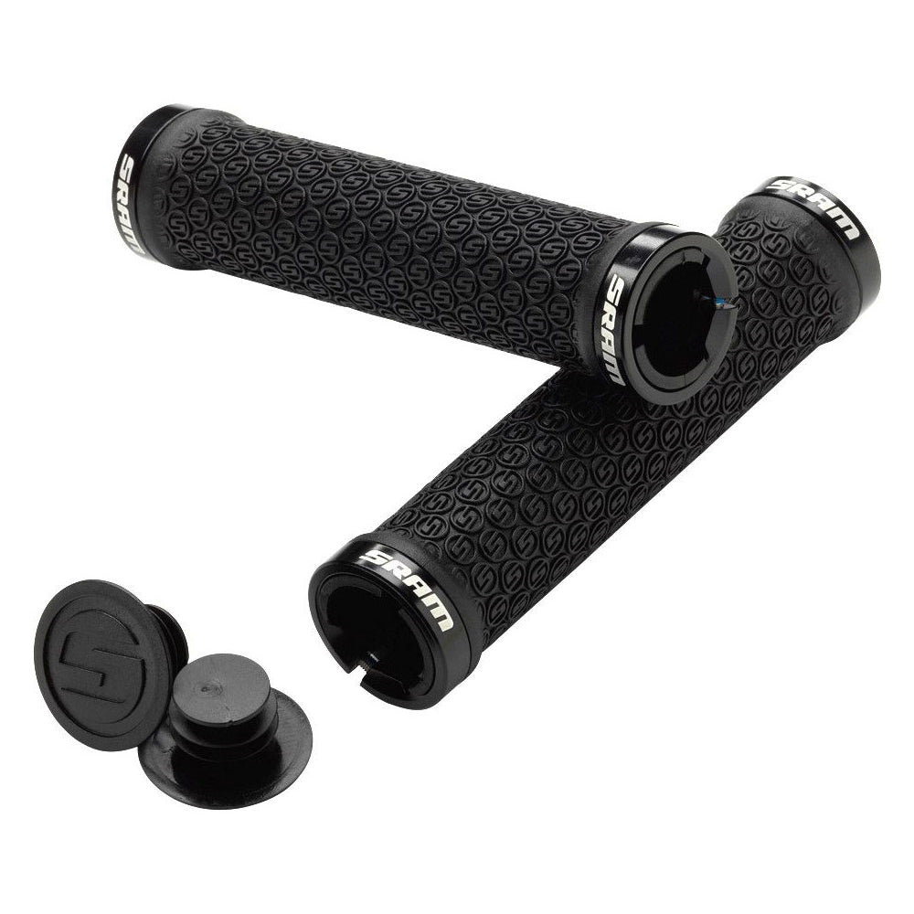 SRAM Lock On Grips - Dual Lock On - Black With Black Clamps | MTB Direct