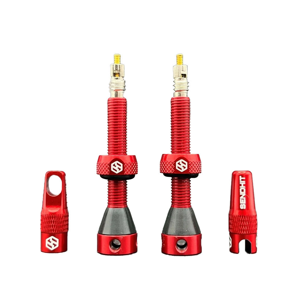 Sendhit Tubeless Valve Kit - Red - 44mm | MTB Direct