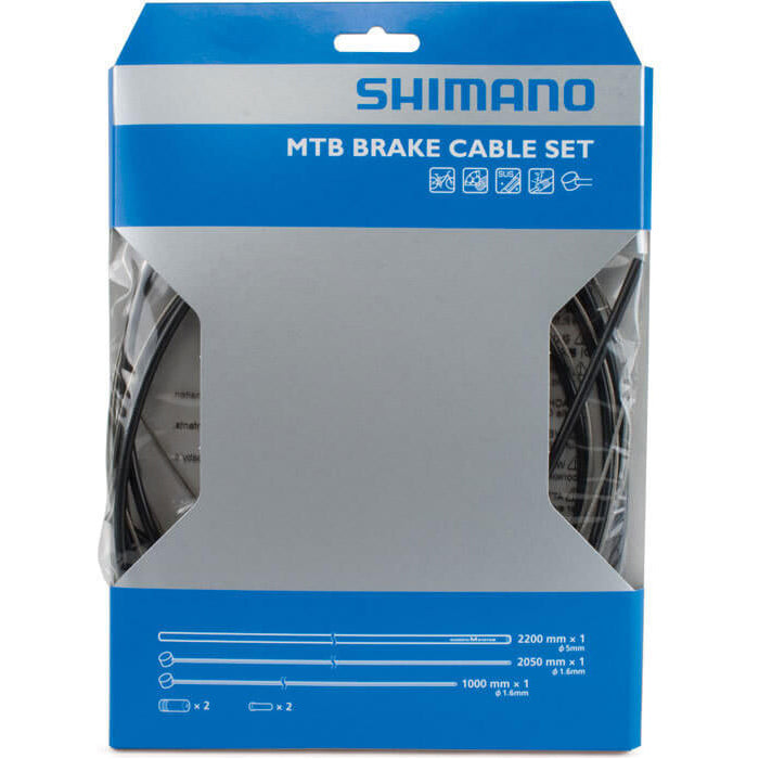 Shimano MTB Brake Stainless Steel Cable Set - Black | MTB Direct