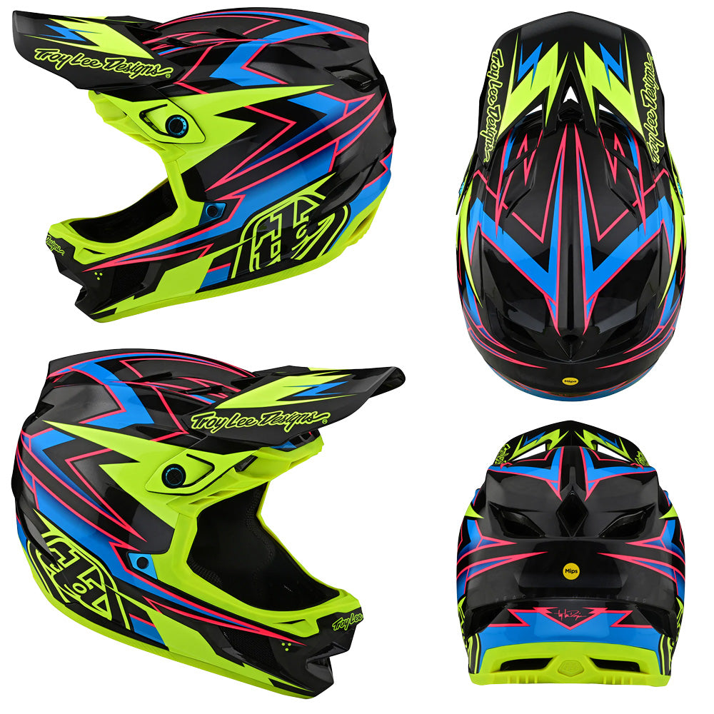 TLD D4 Carbon MIPS Helmet - M-L - Volt Black - Fluro Yellow | MTB Direct