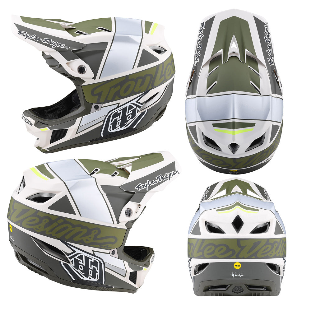 TLD D4 Composite MIPS Helmet - M-L - Team Military | MTB Direct