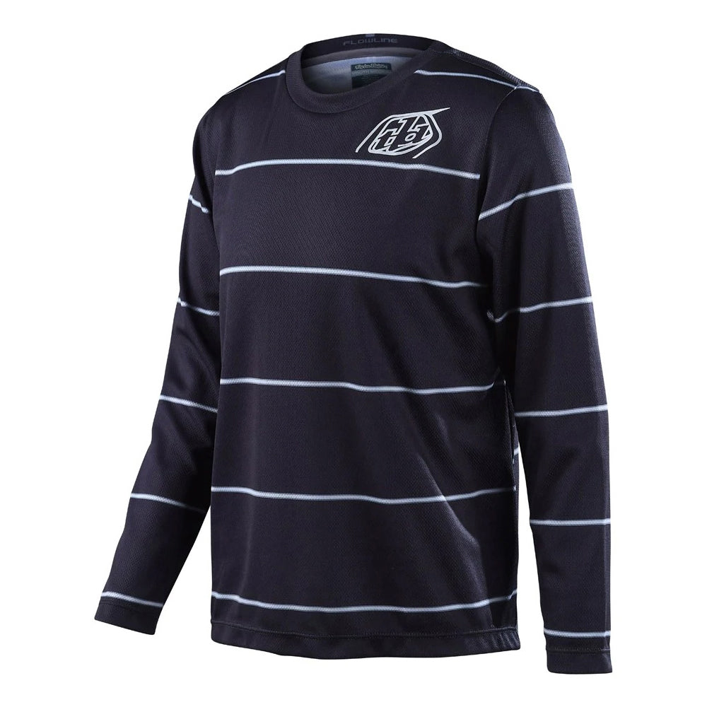 TLD Flowline Youth Long Sleeve Jersey - Youth L - Revert Black | MTB Direct